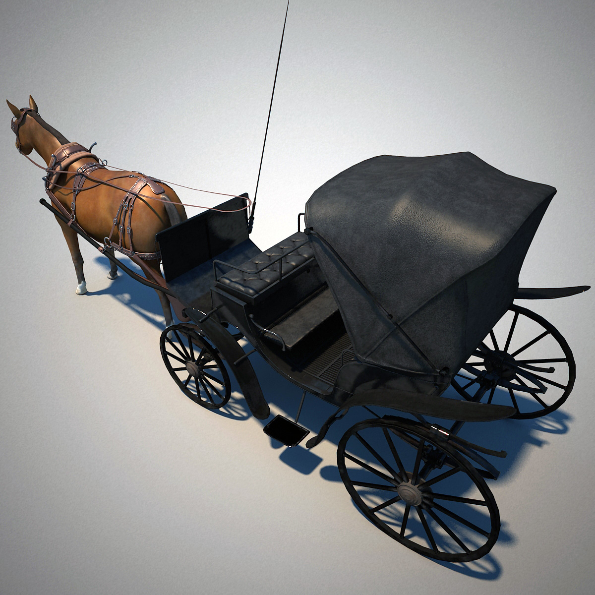horse carriage v2 3d model