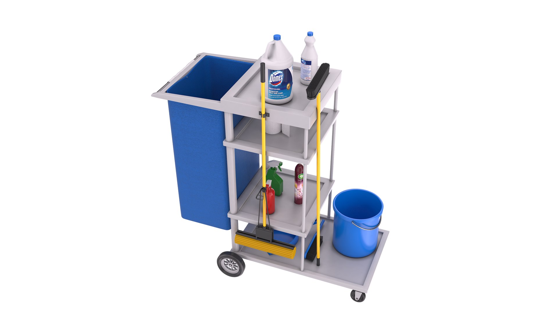 3D Cleaning Cart Model - TurboSquid 1896759