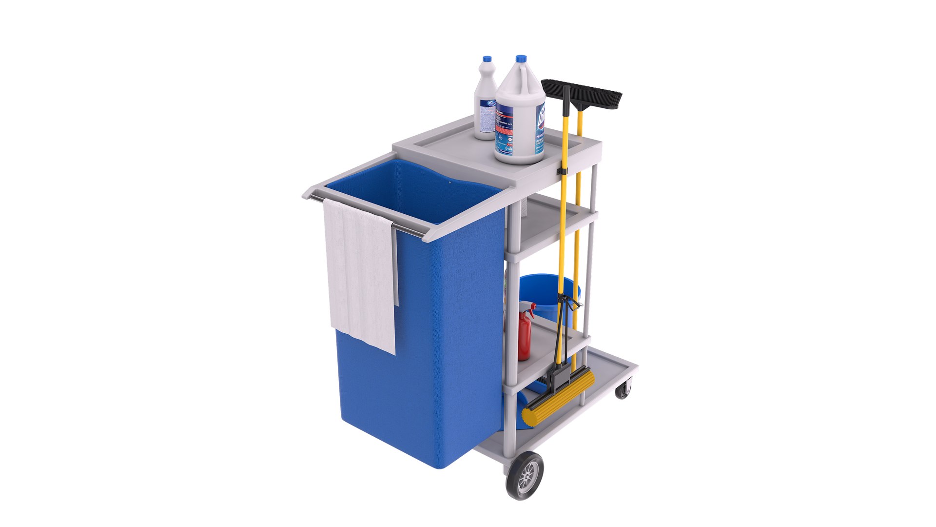 3D Cleaning Cart Model - TurboSquid 1896759