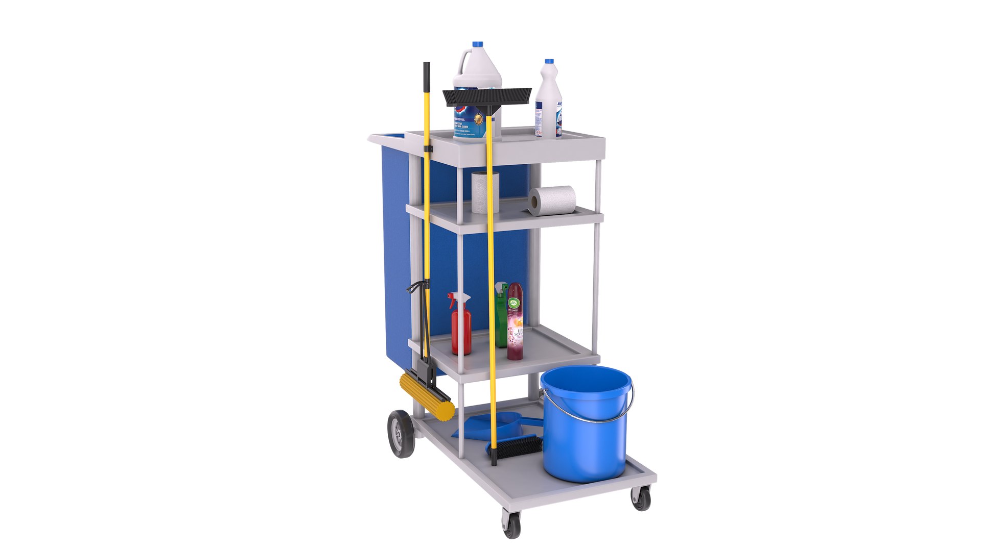 3D Cleaning Cart Model - TurboSquid 1896759