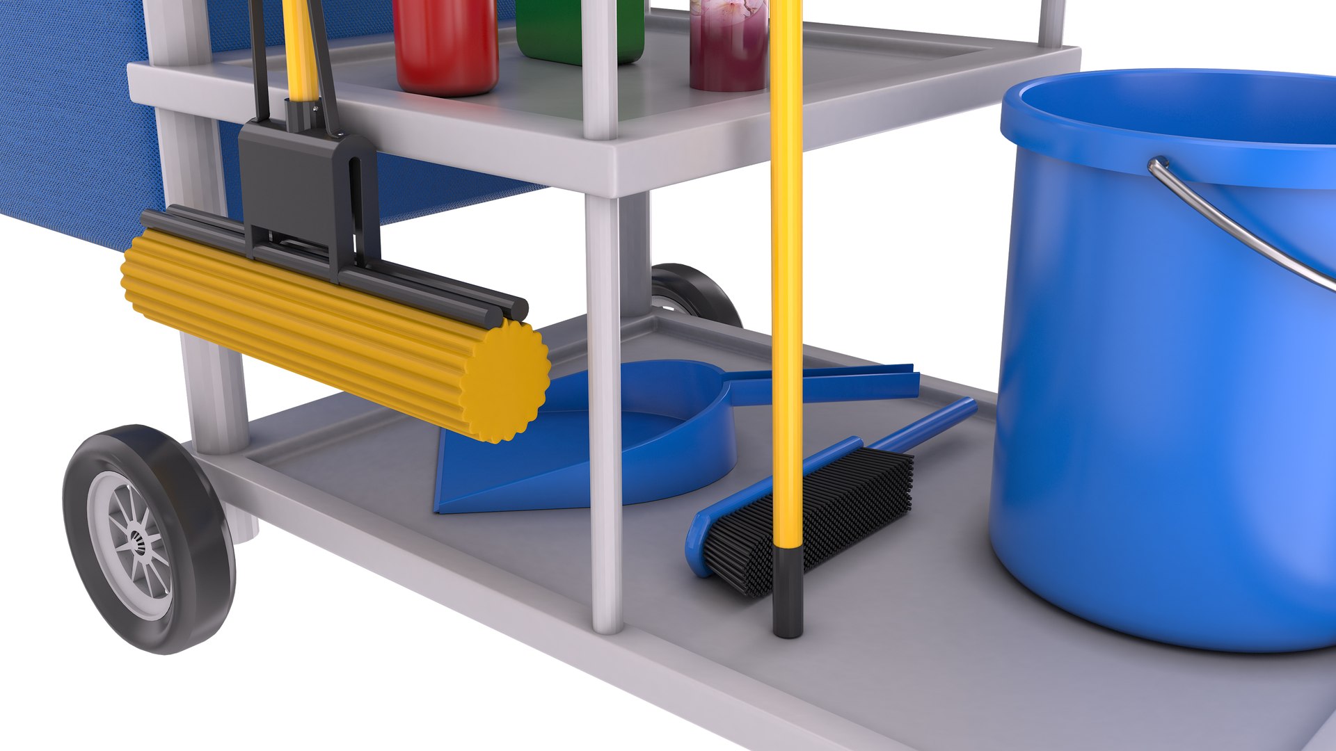 3D Cleaning Cart Model - TurboSquid 1896759