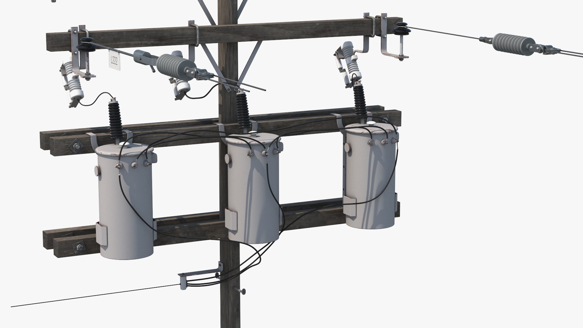 High Voltage Utility Pole And Line Insulators 3D - TurboSquid 2335559