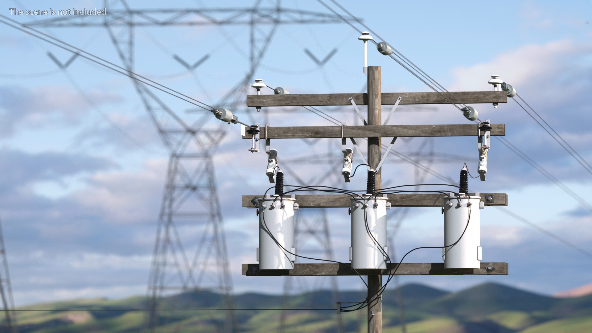 High Voltage Utility Pole And Line Insulators 3D - TurboSquid 2335559