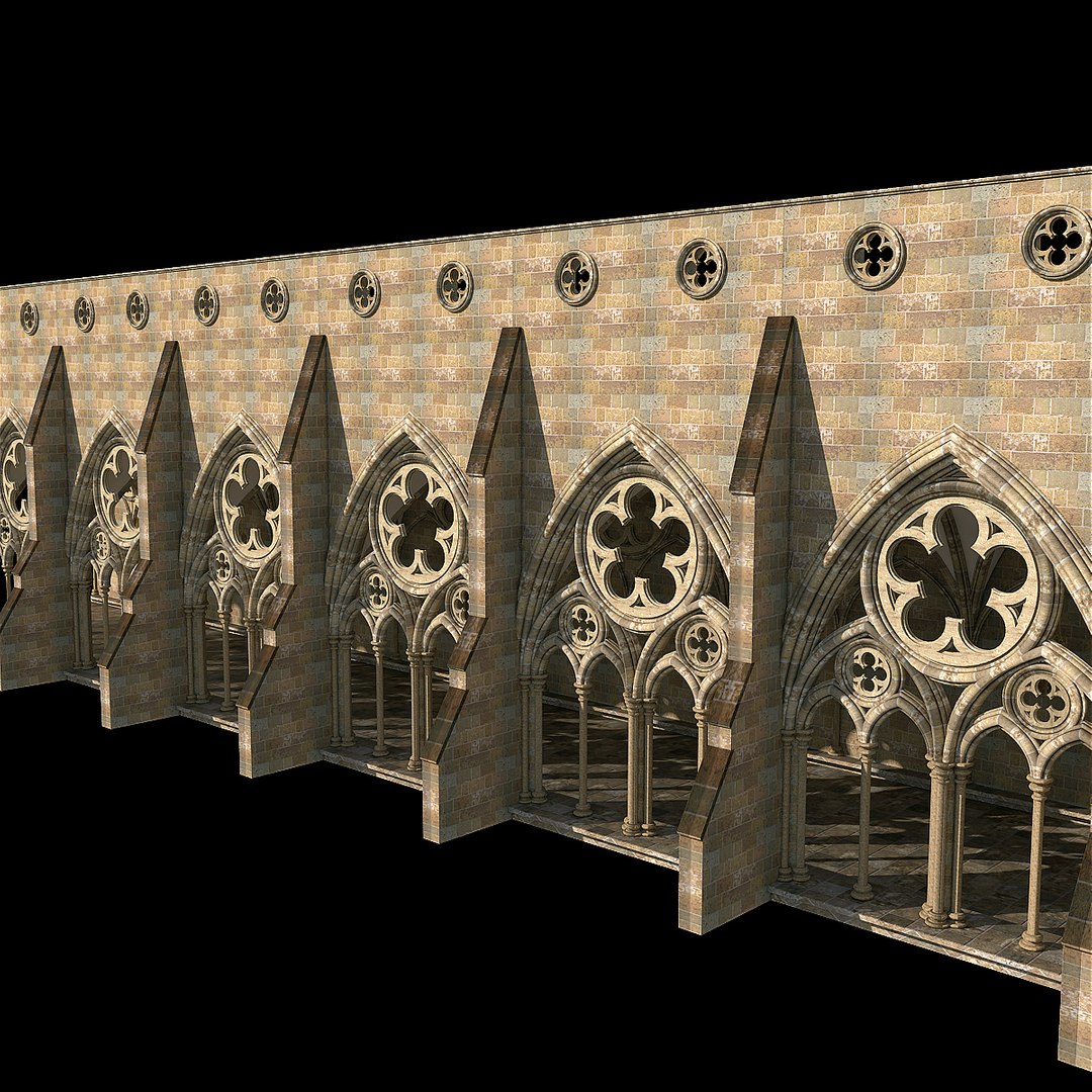 3d Medieval Hallway Hall Model