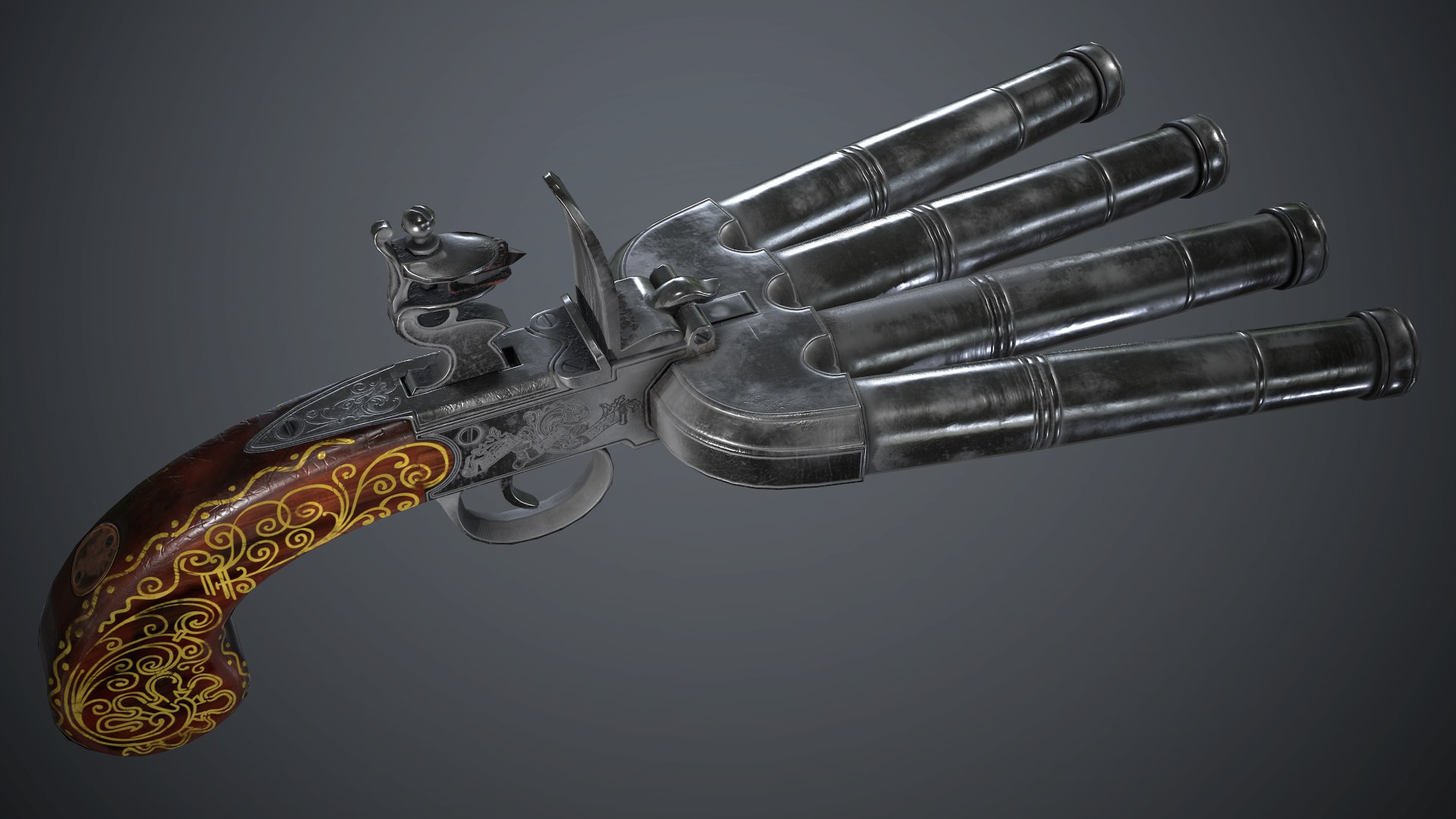 3d Model Pistol Flintlock Barrel