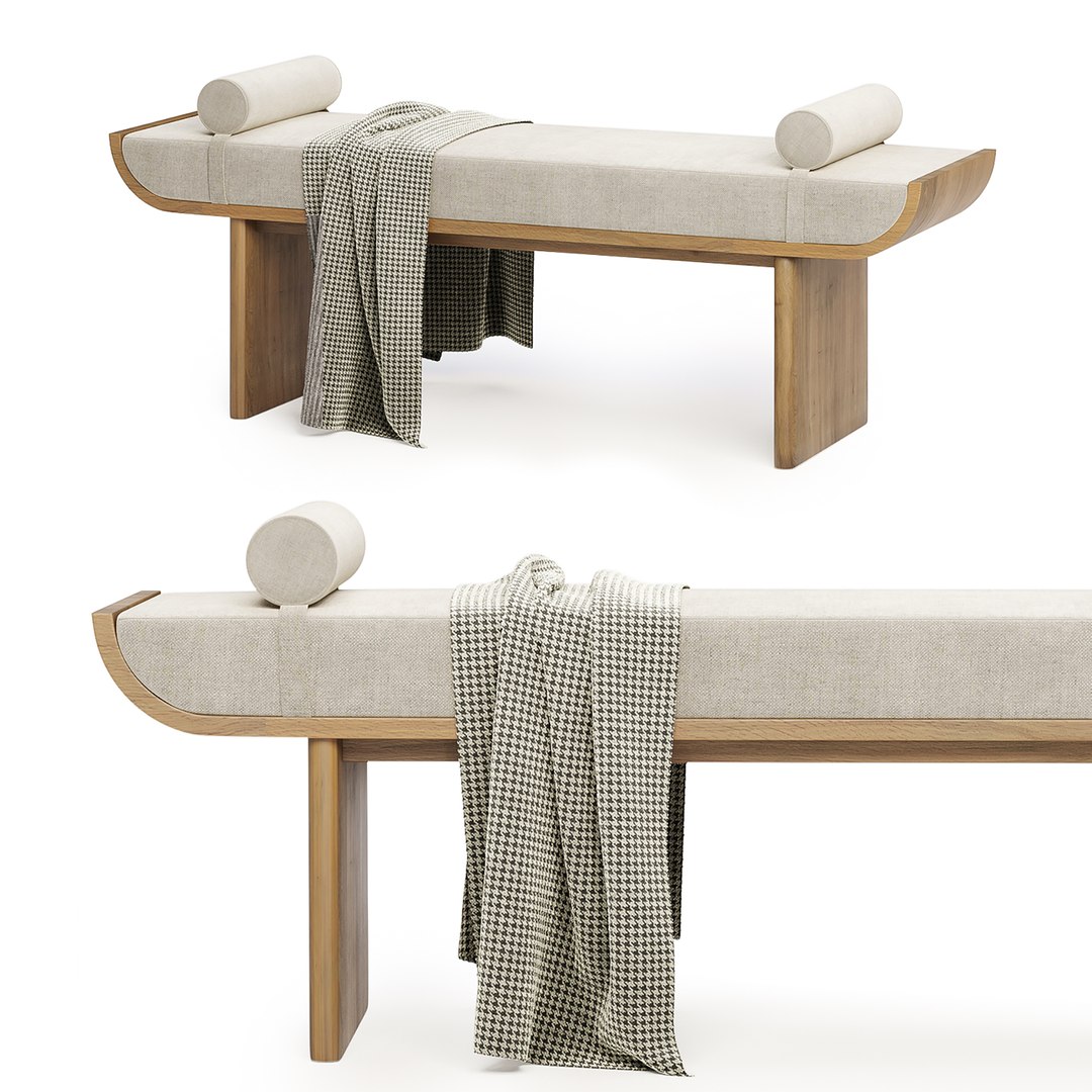 3D Sischo Upholstered Bench - TurboSquid 2255305