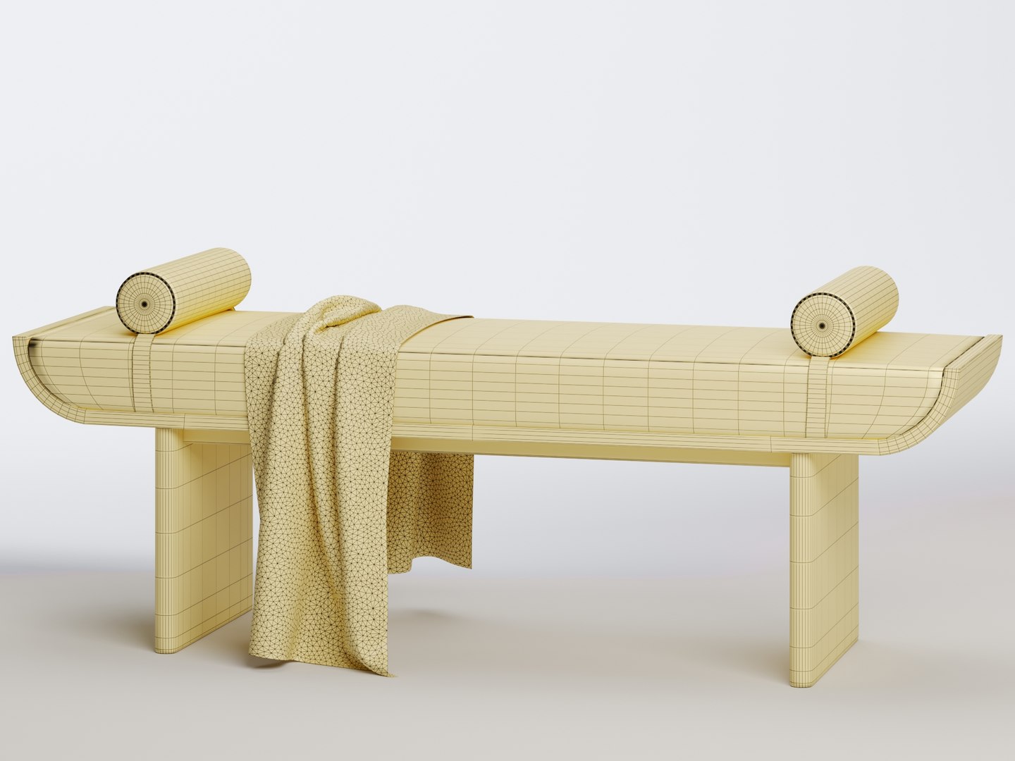 3D Sischo Upholstered Bench - TurboSquid 2255305