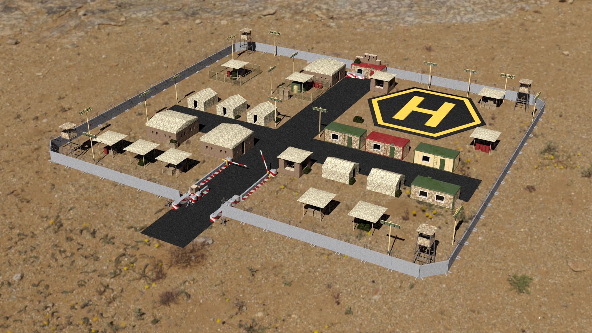 Military Base 3D Model - TurboSquid 1406368