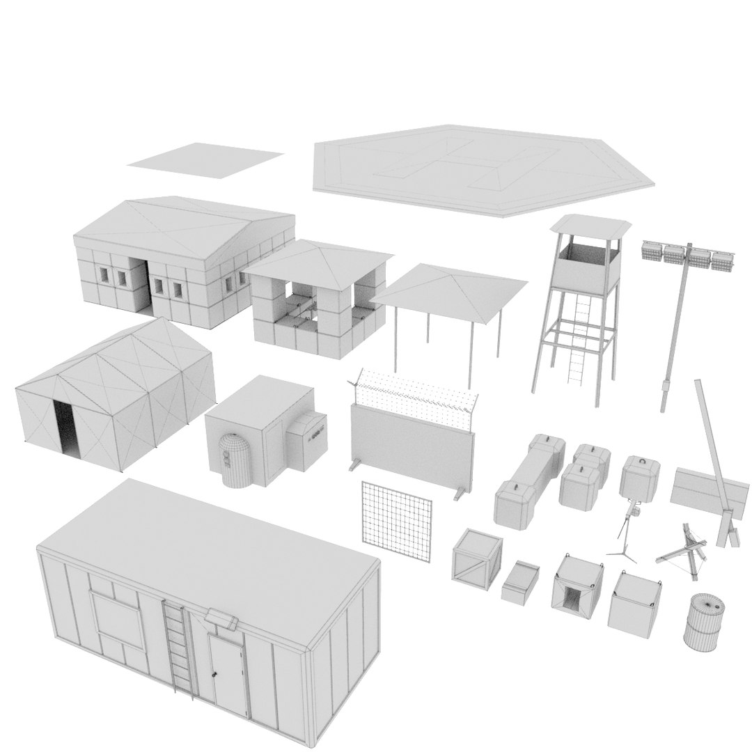 Military Base 3D Model - TurboSquid 1406368