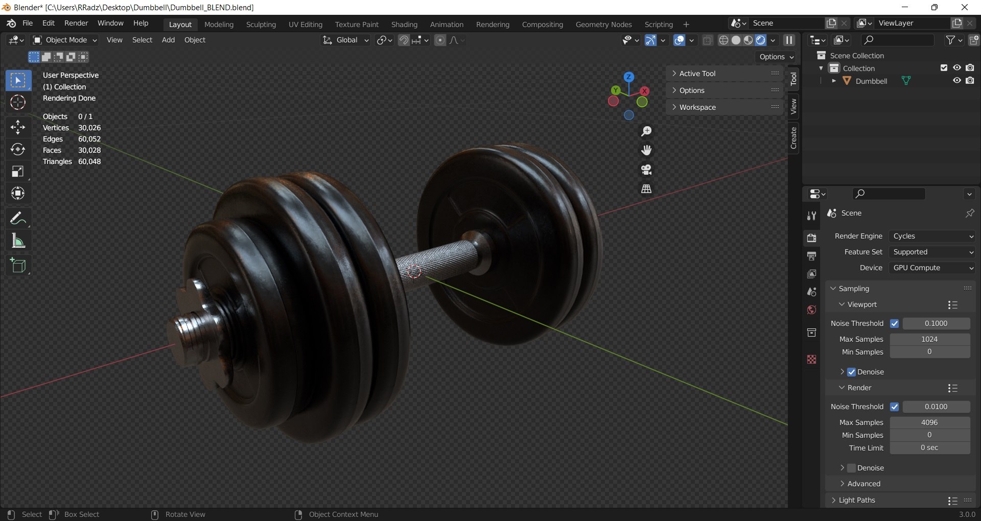 Dumbbell 3D Model - TurboSquid 1965751