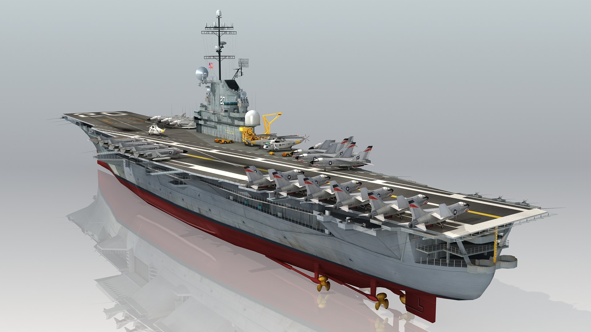 USS Bennington CV-20 Essex-class aircraft carrier 3D model - TurboSquid ...