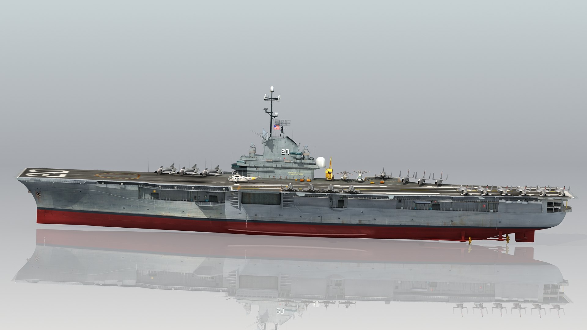 USS Bennington CV-20 Essex-class aircraft carrier 3D model - TurboSquid ...