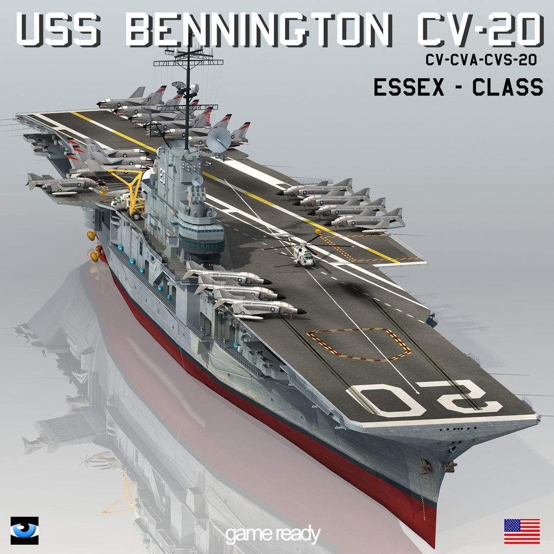 USS Bennington CV-20 Essex-class Aircraft Carrier 3D Model - TurboSquid ...