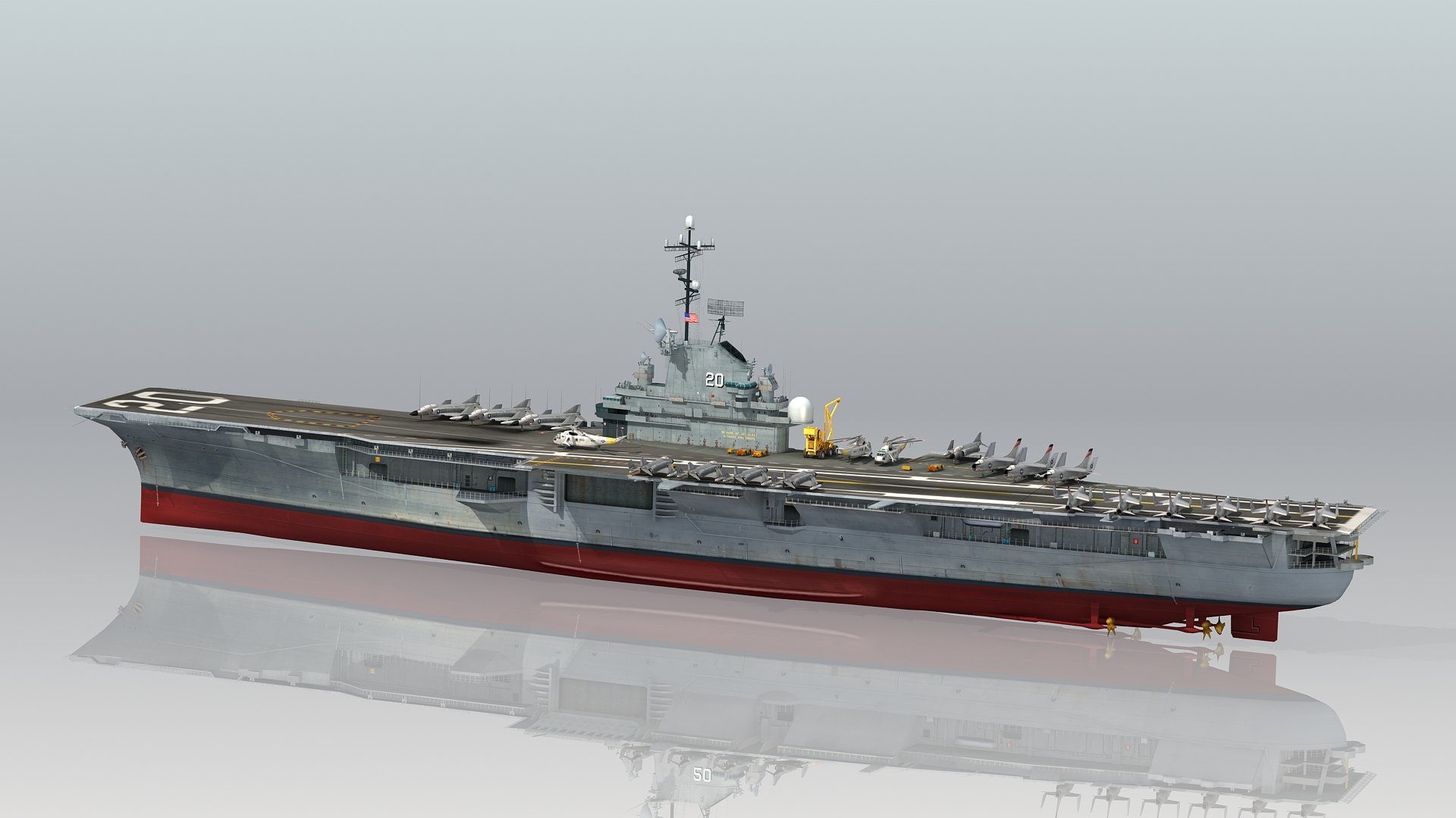 USS Bennington CV-20 Essex-class aircraft carrier 3D model - TurboSquid ...
