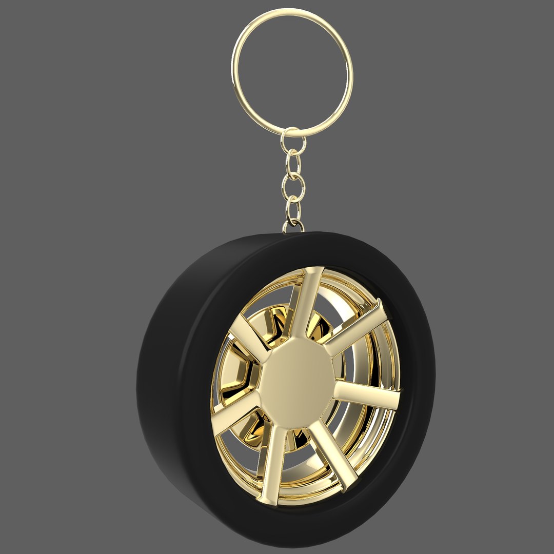 3D Simple Gold Wheel Keychain - TurboSquid 2388530