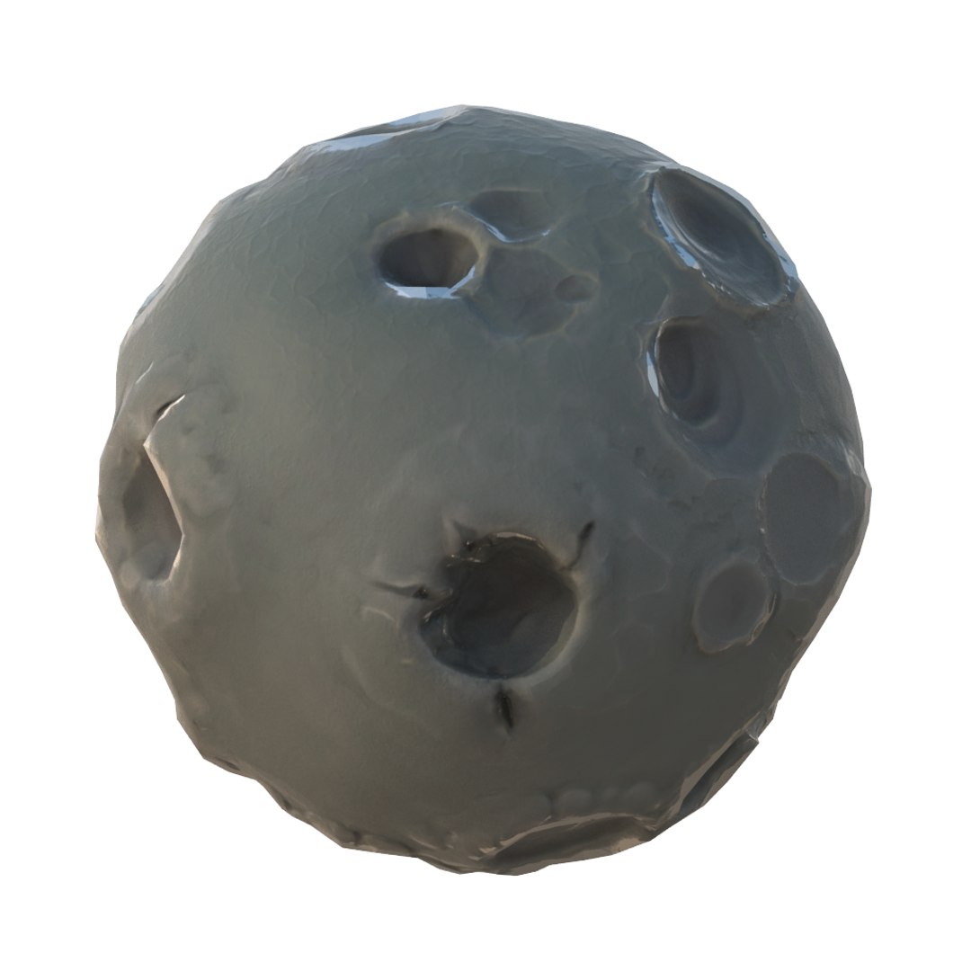 3d cartoon moon model