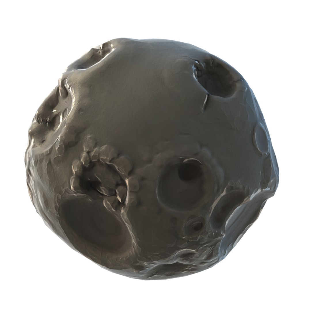 3d cartoon moon model