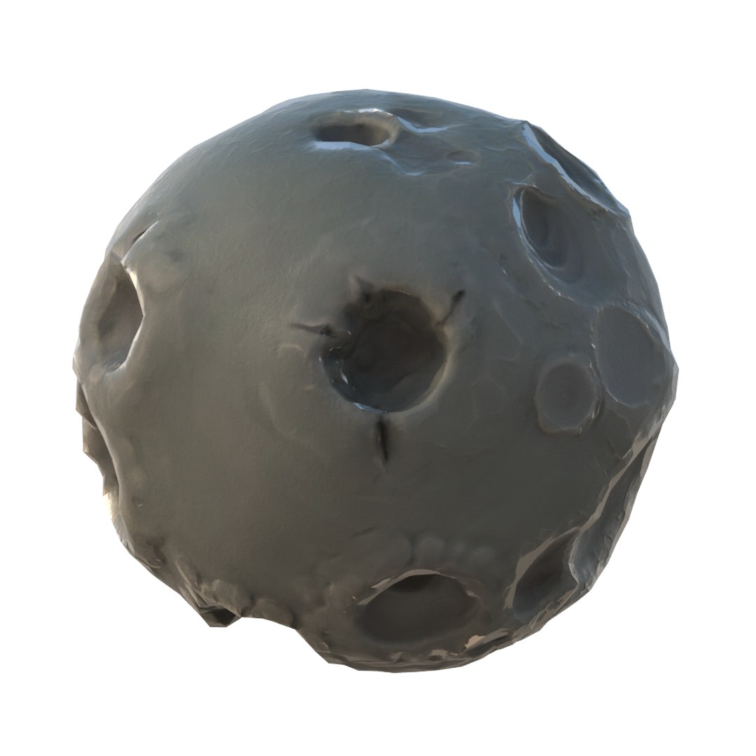 3d cartoon moon model