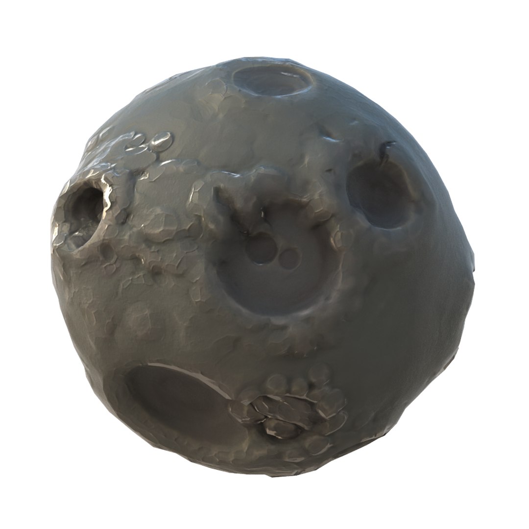 3d cartoon moon model