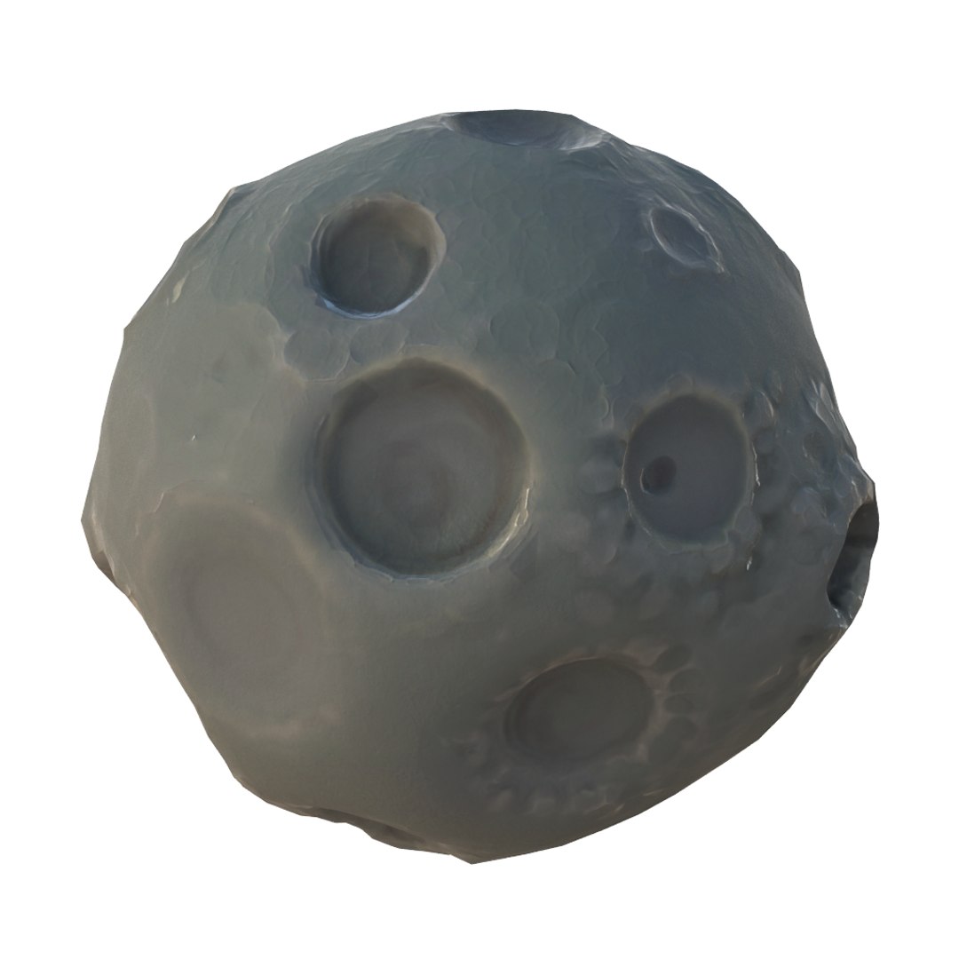 3d cartoon moon model