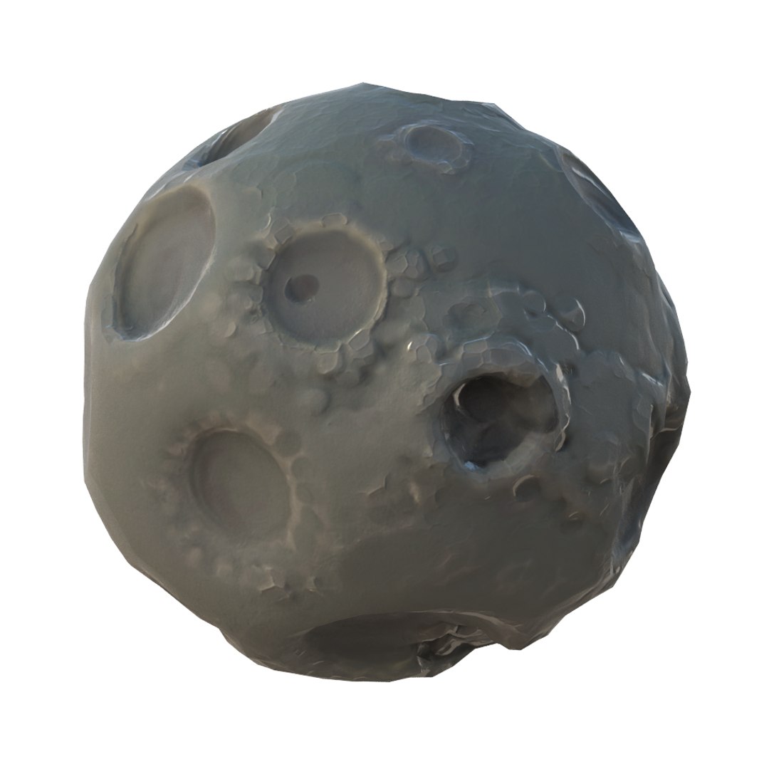 3d cartoon moon model