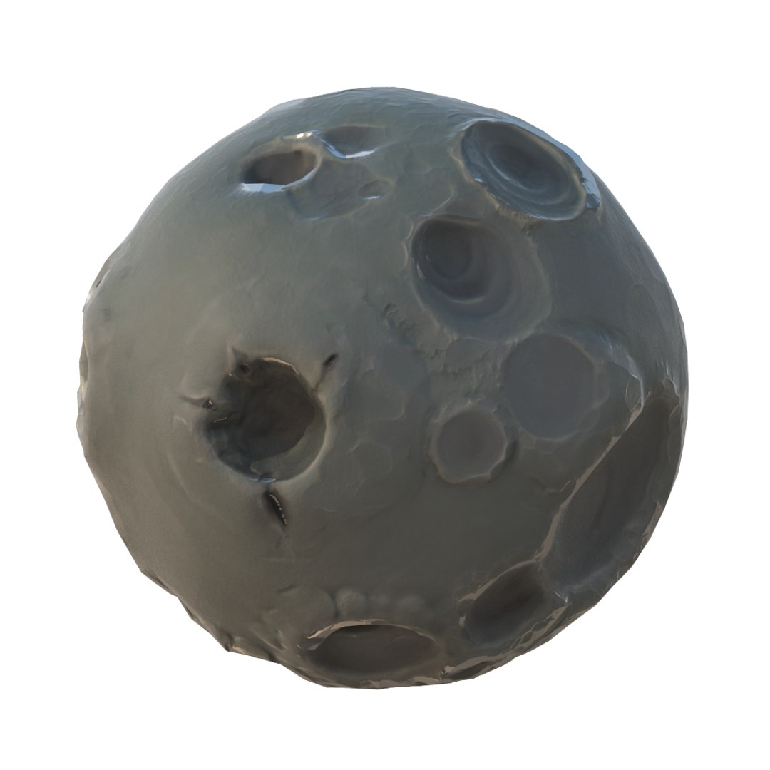 3d cartoon moon model