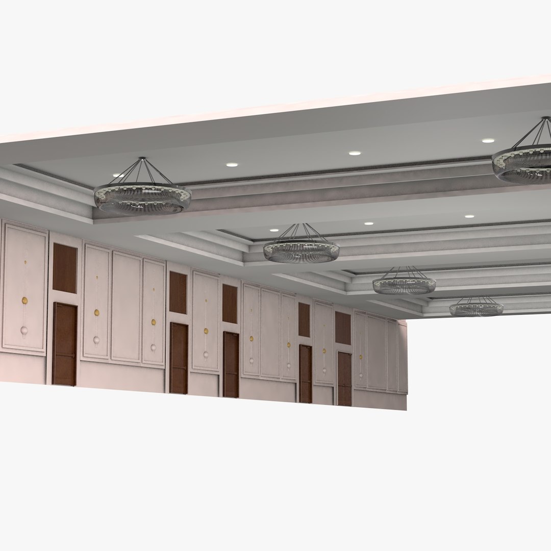 3D Ballroom Ceiling and Walls model - TurboSquid 2061535