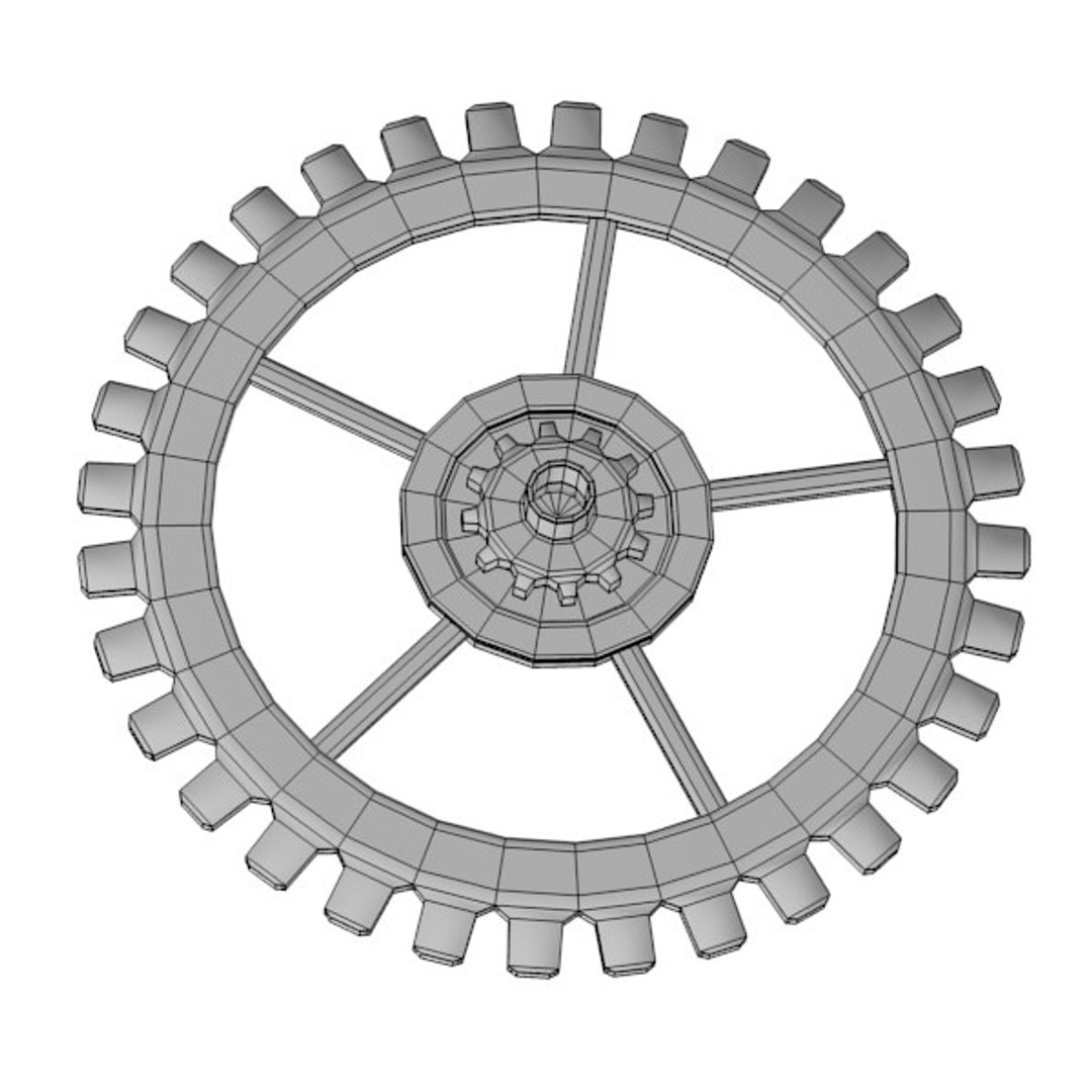 3d 3ds Clock Gear Wheel