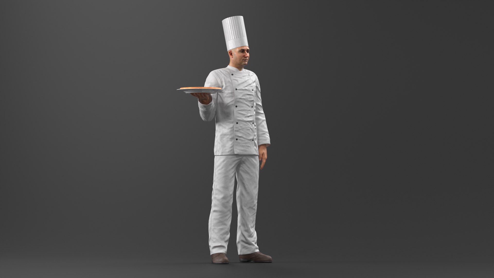 Chef With Pizza 3D Model - TurboSquid 2325074