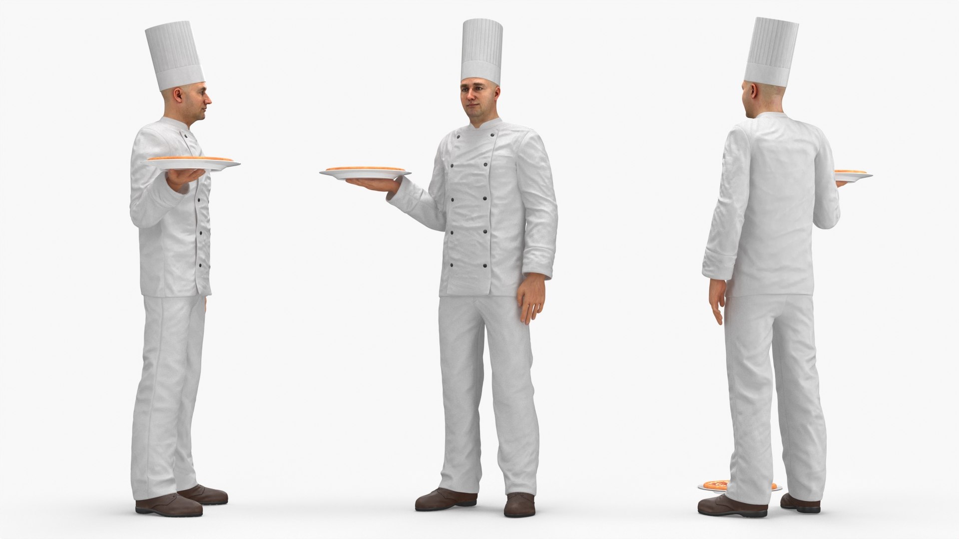 Chef With Pizza 3D Model - TurboSquid 2325074