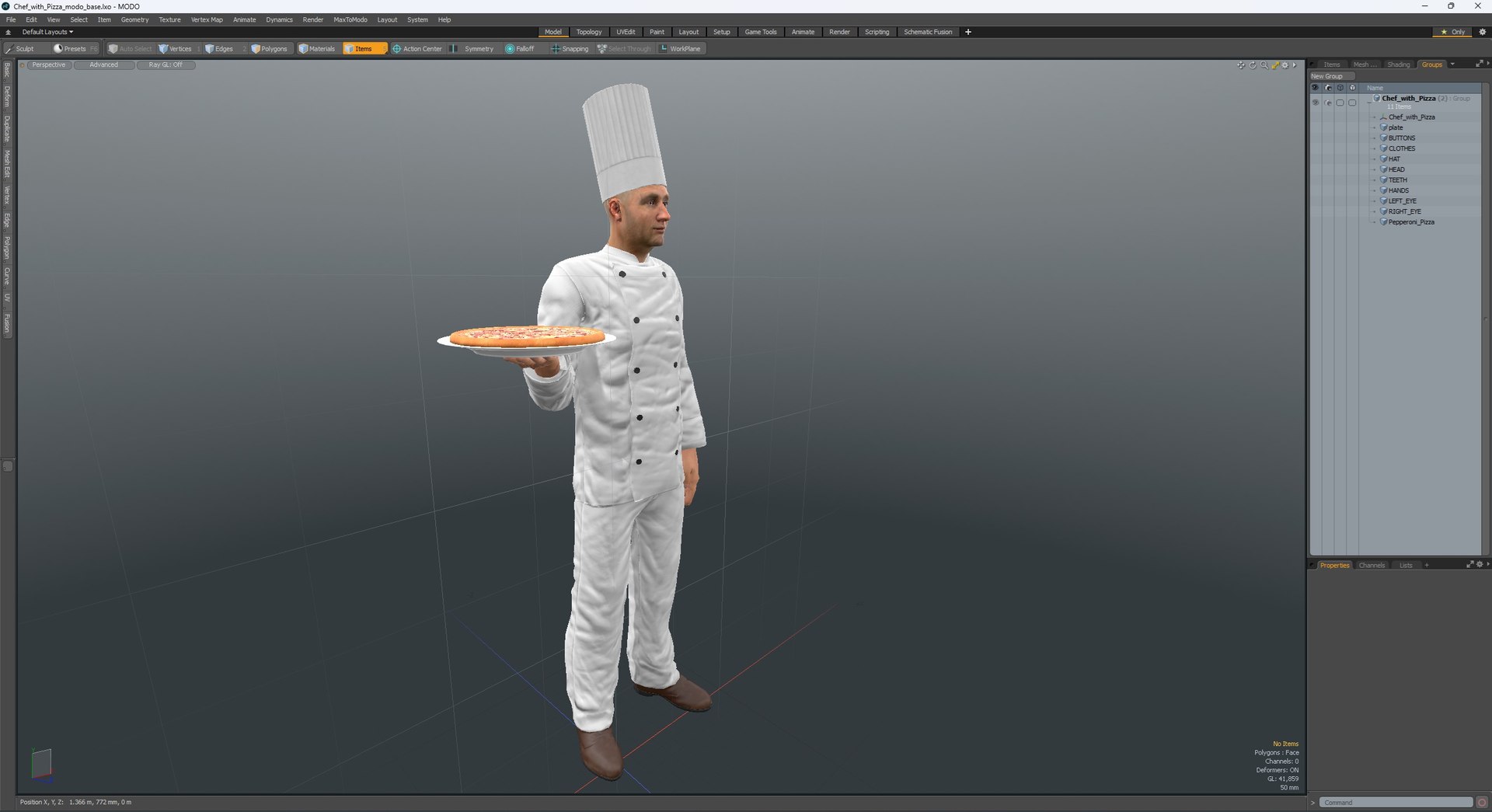 Chef With Pizza 3D Model - TurboSquid 2325074