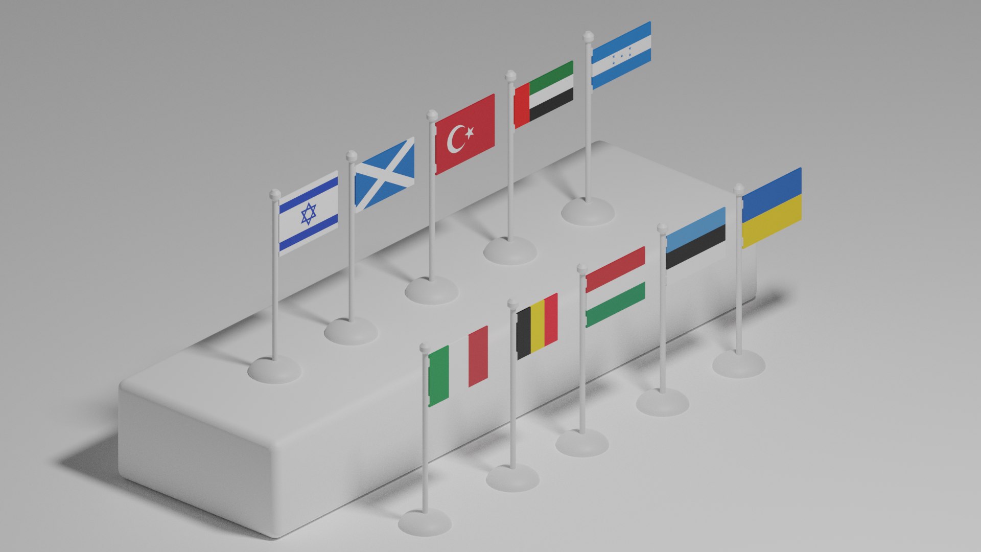 3D Flag Architectural Model - TurboSquid 1673743