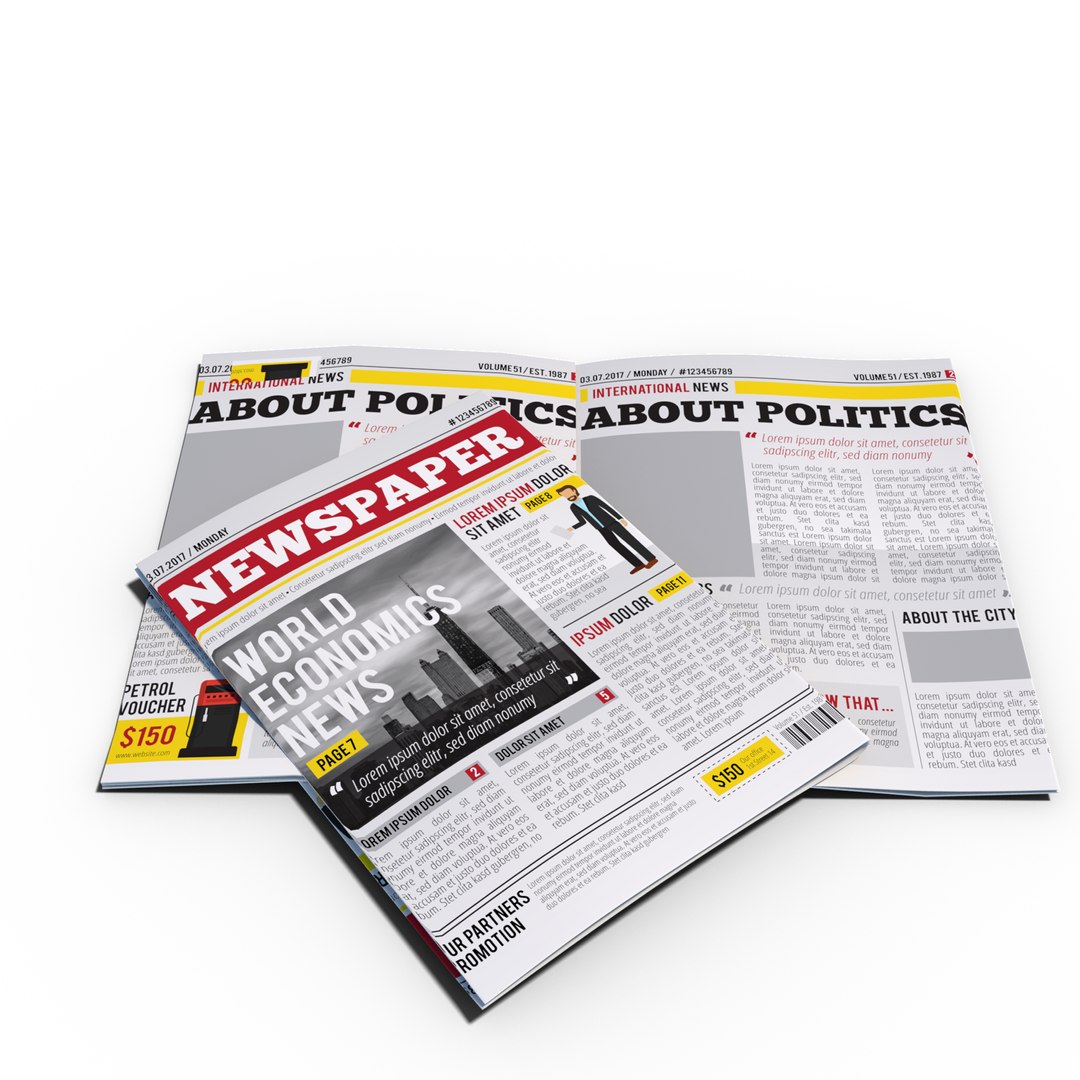 Newspaper 3D Model - TurboSquid 2083161
