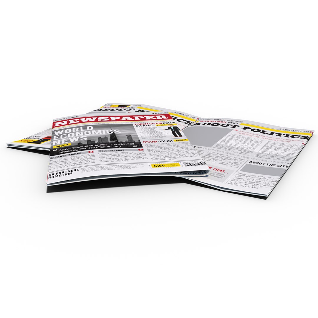 Newspaper 3D Model - TurboSquid 2083161