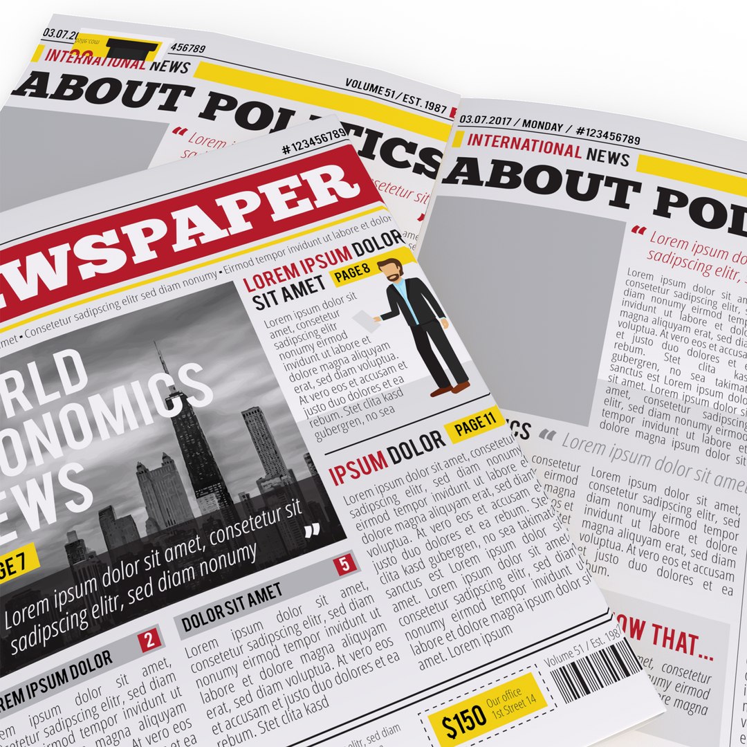 Newspaper 3D Model - TurboSquid 2083161