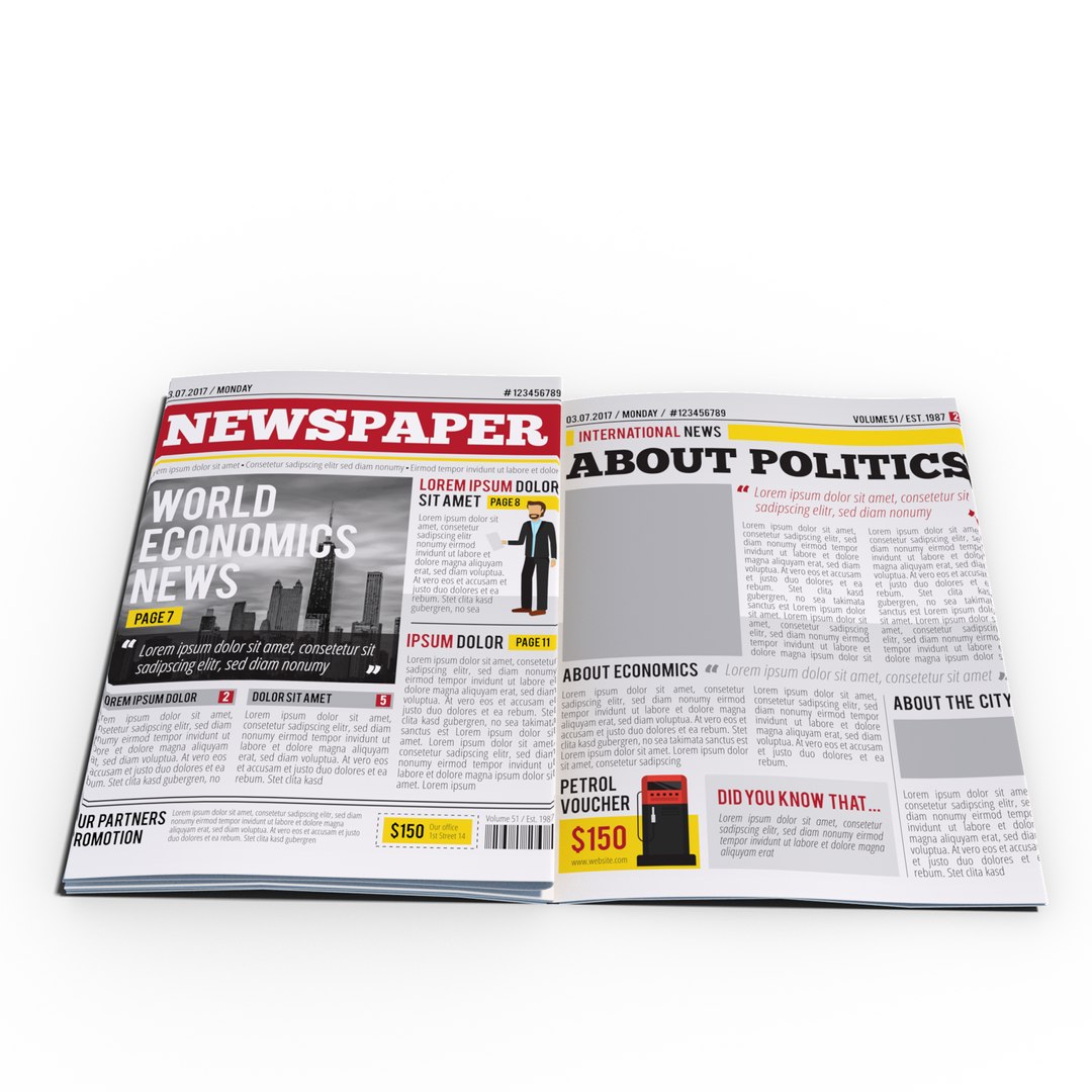 Newspaper 3D Model - TurboSquid 2083161