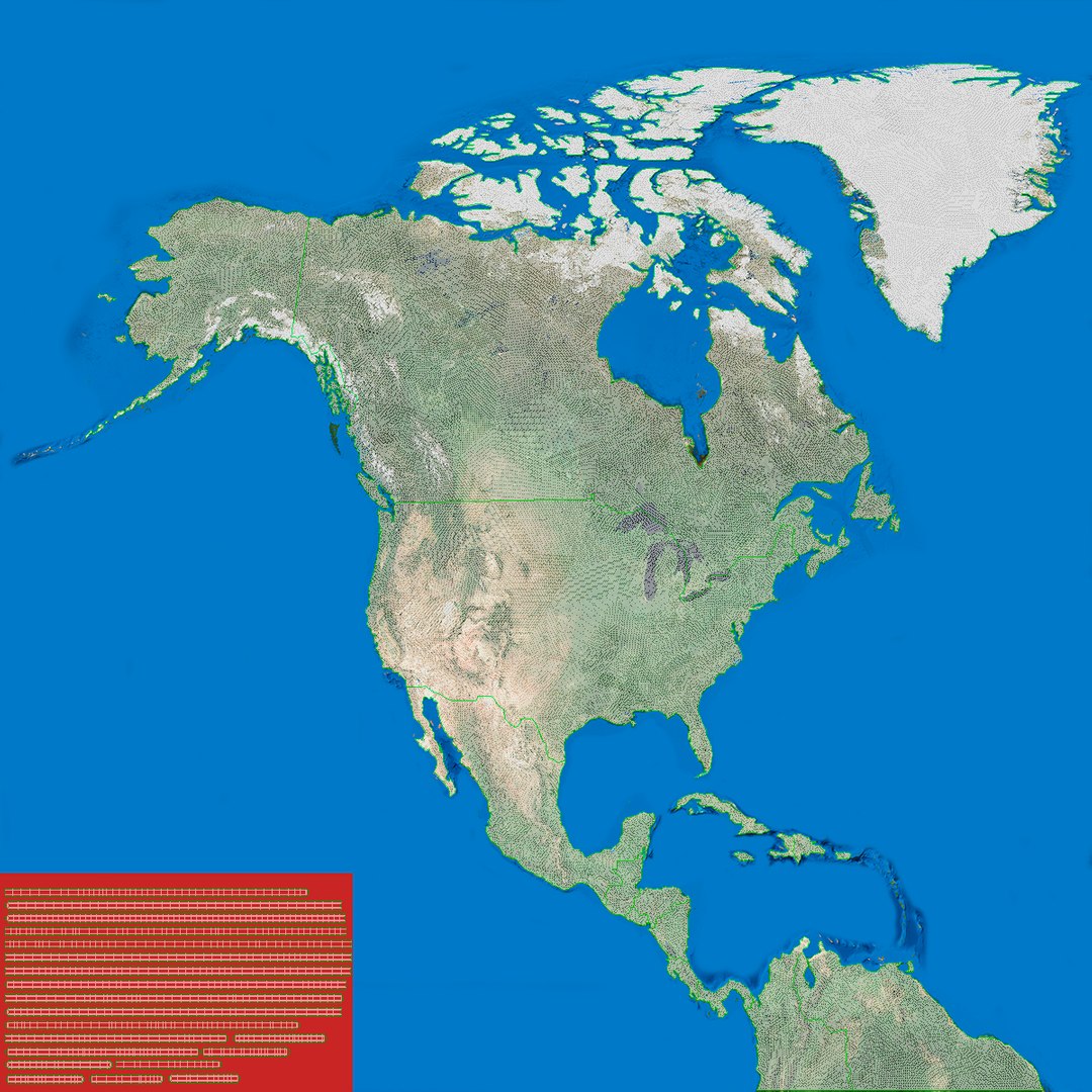 3D North America Topo-Political Map Model - TurboSquid 2338336