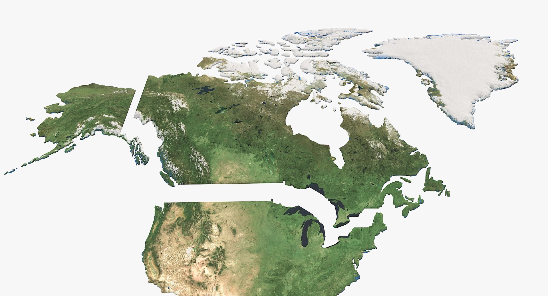 3D North America Topo-Political Map Model - TurboSquid 2338336
