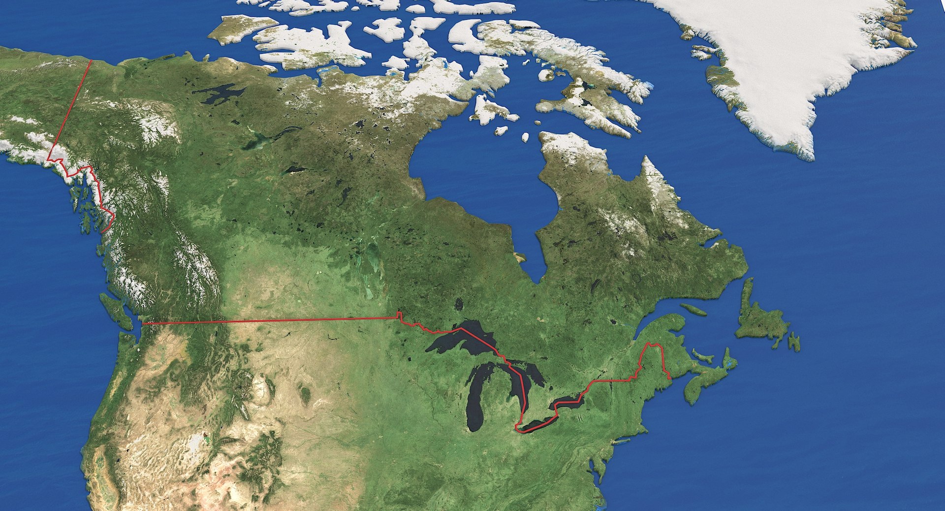 3D North America Topo-Political Map Model - TurboSquid 2338336