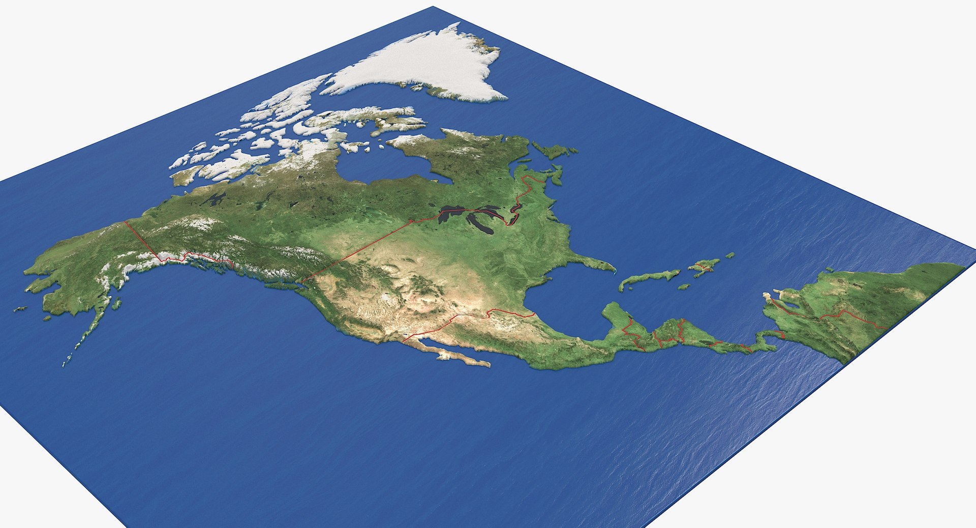 3D North America Topo-Political Map Model - TurboSquid 2338336