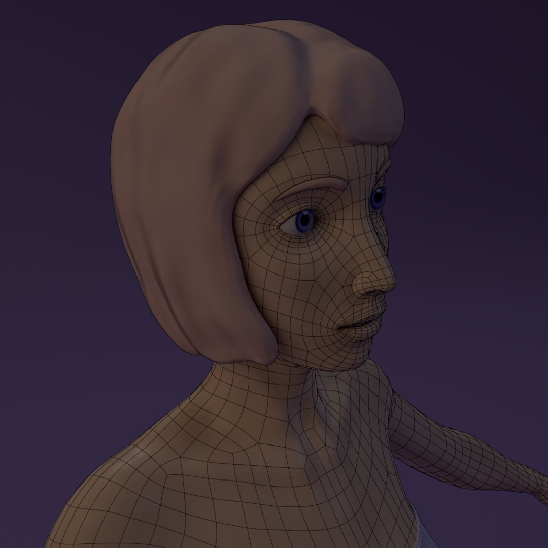 Girl Cartoon Cartoony 3D Model - TurboSquid 1276489