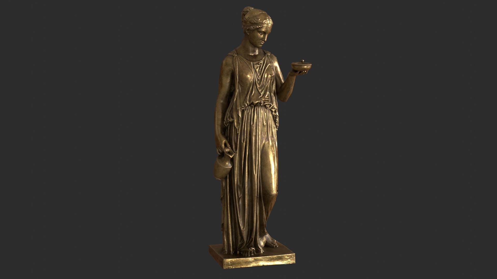 Hebe Statue - Gold 3D Model - TurboSquid 2244603