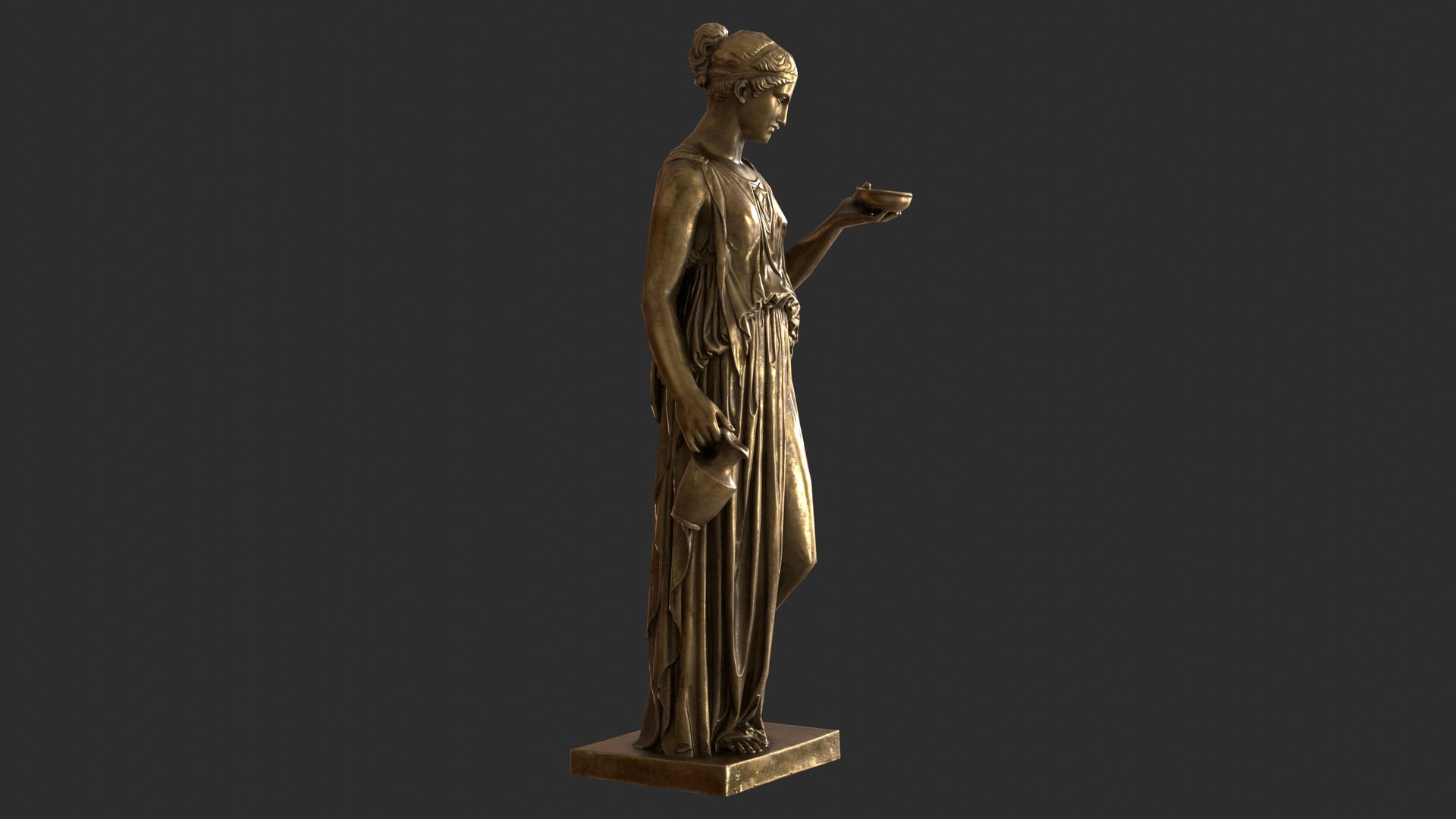 Hebe Statue - Gold 3D Model - TurboSquid 2244603