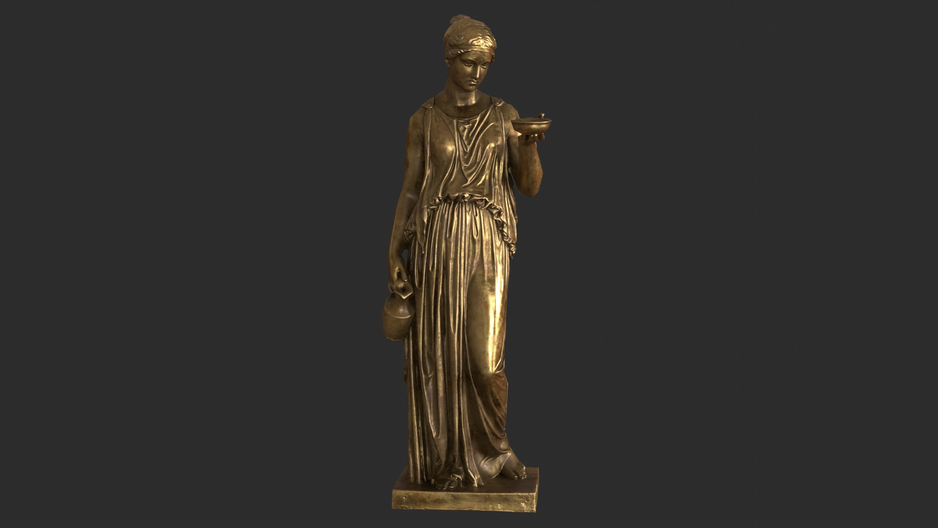 Hebe Statue - Gold 3D Model - TurboSquid 2244603