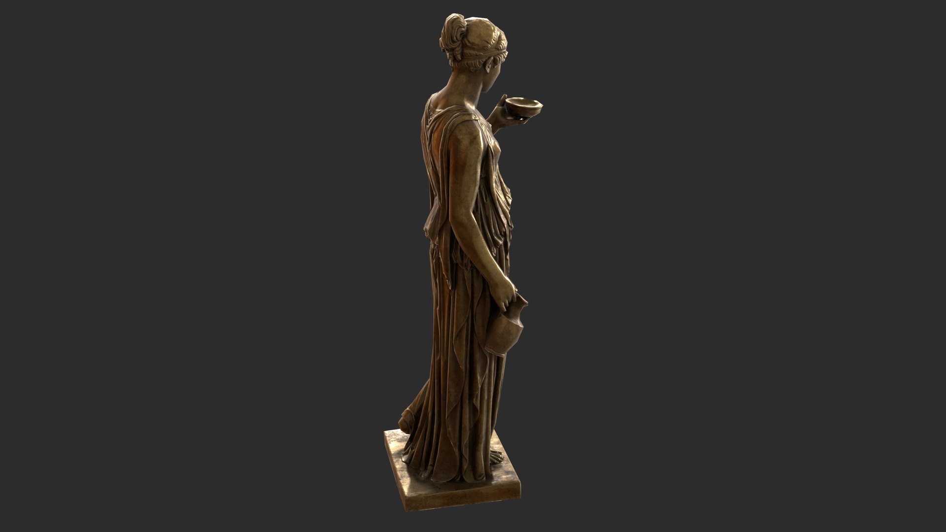 Hebe Statue - Gold 3D Model - TurboSquid 2244603