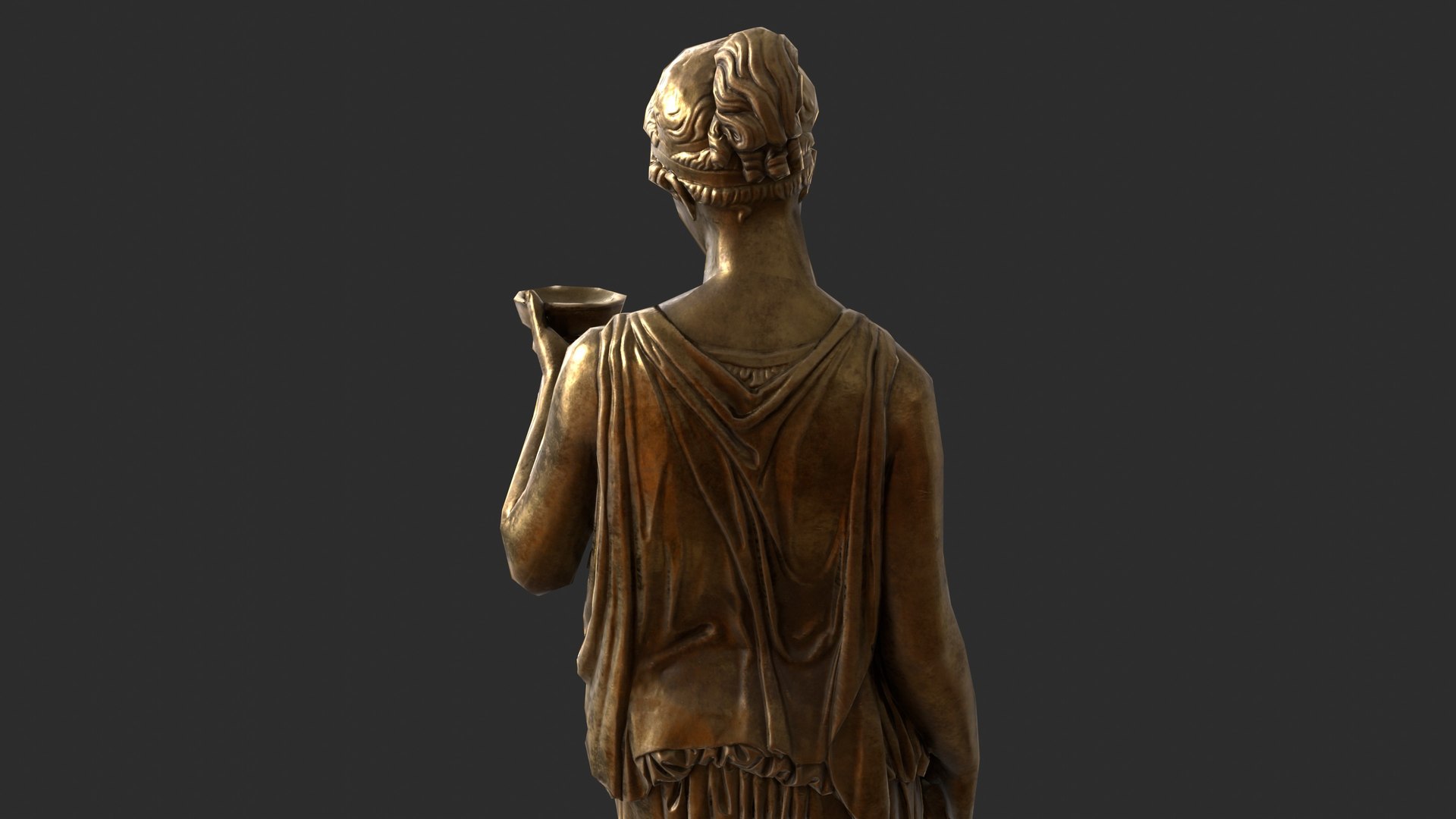 Hebe Statue - Gold 3D Model - TurboSquid 2244603
