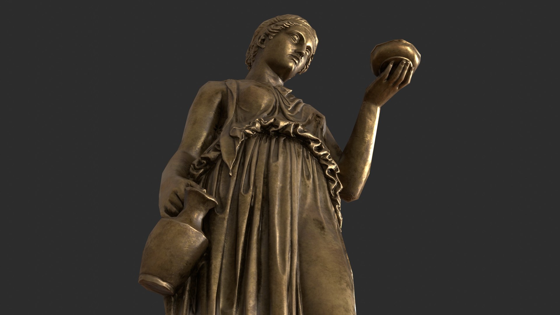 Hebe Statue - Gold 3D Model - TurboSquid 2244603