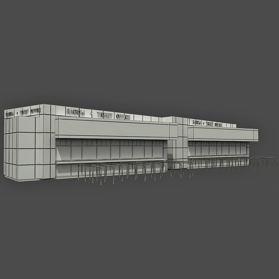 Stadium Ticket Office 3d Model