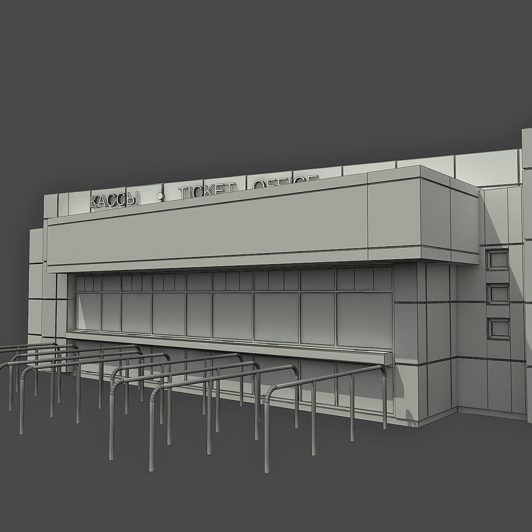 stadium ticket office 3d model