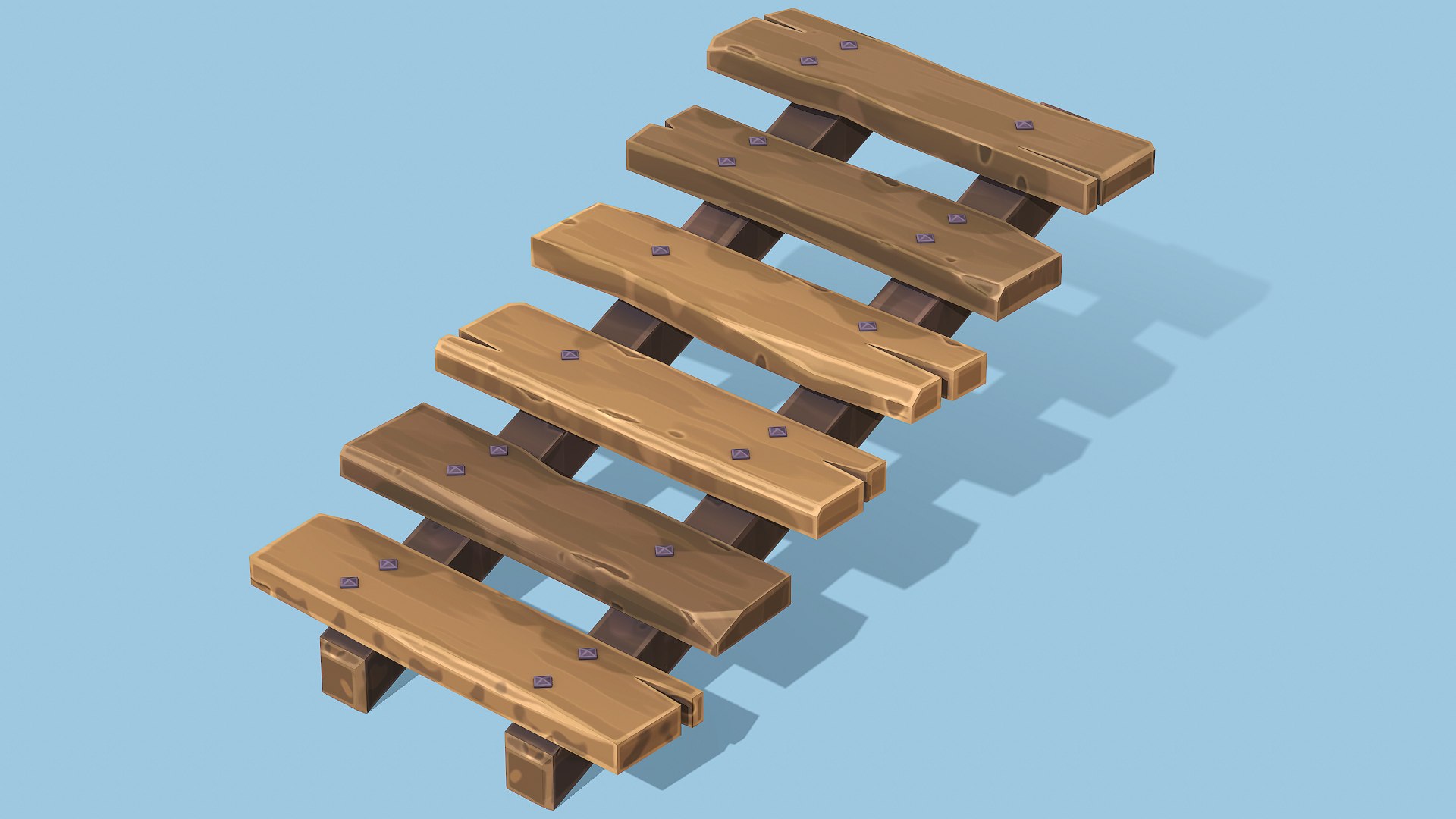 modèle 3D de Escaliers en bois stylisés - PBR Game Ready - TurboSquid ...